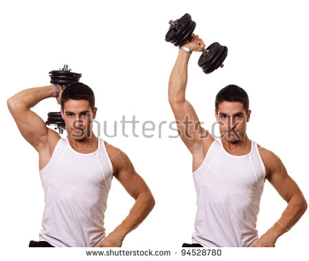 Dumbbell Tricep Exercises-Standing Dumbbell Triceps Extension | How to ...