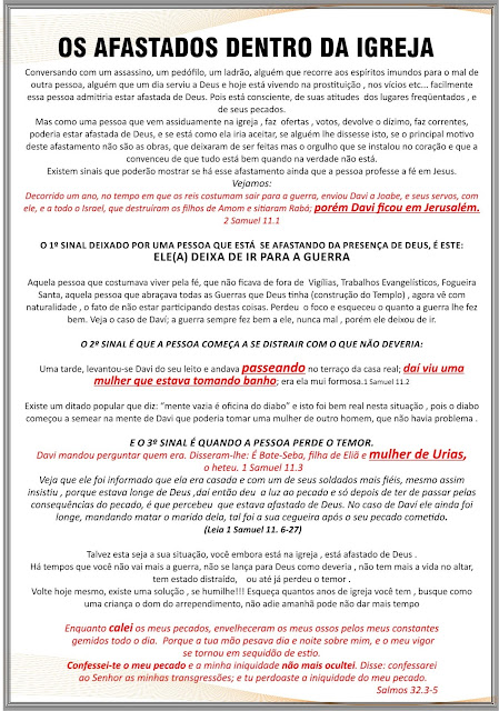 Homem de Fé: Estudo: Os afastados dentro da igreja