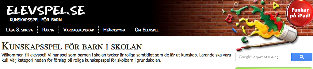 Skolbloggen: Kunskapsspel för barn