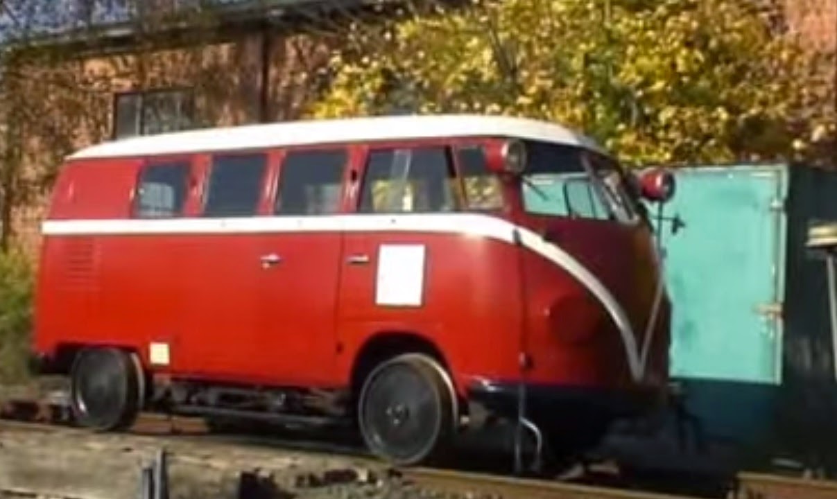 old and unique cars: VW Bus railcars