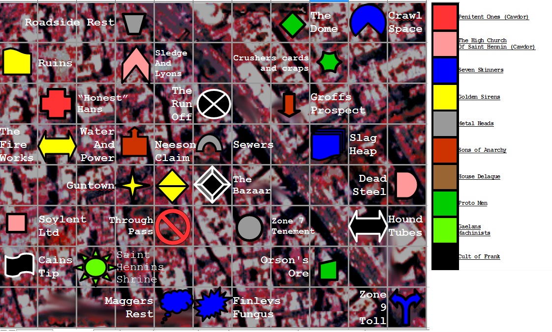 Dirtside Necromunda Campaign: Current Map