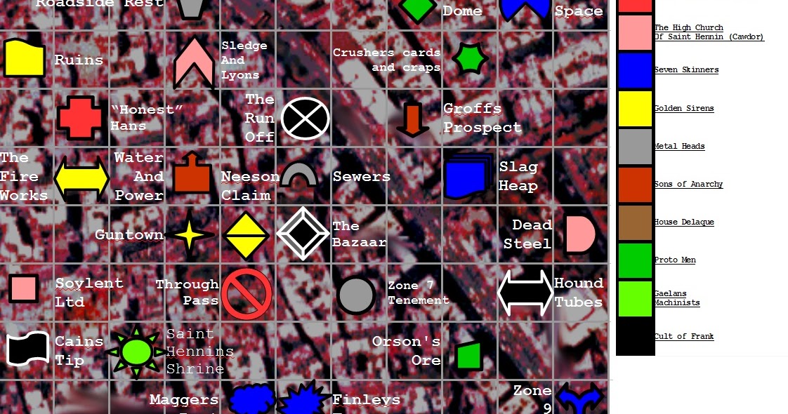 Dirtside Necromunda Campaign: Current Map