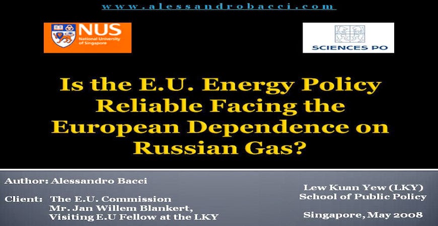Alessandro Bacci's Middle East: Is the E.U. Energy Policy Reliable ...