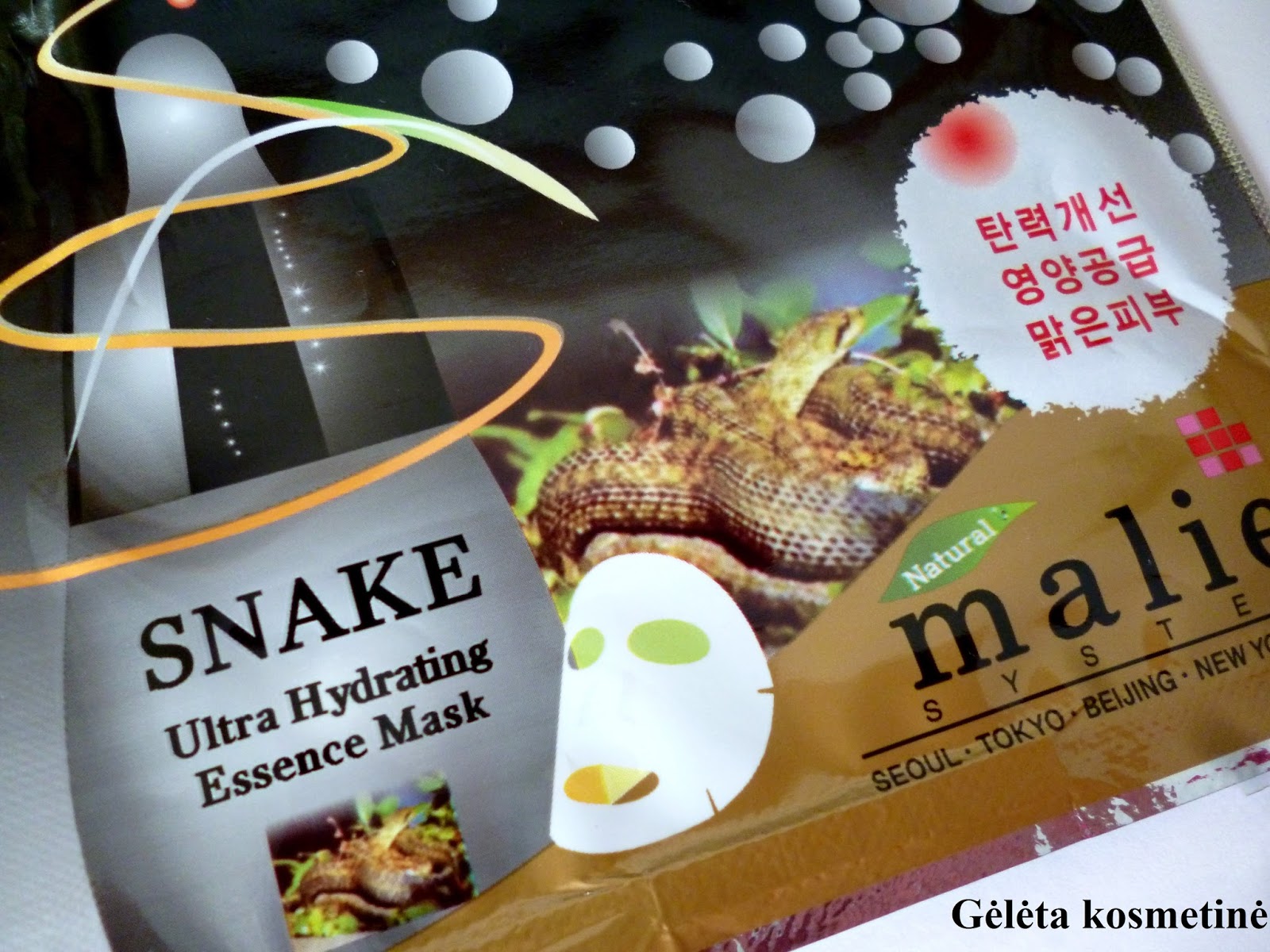 MALIE System "Snake" Ultra Hydrating Essence veido kaukė su gyvatės ...