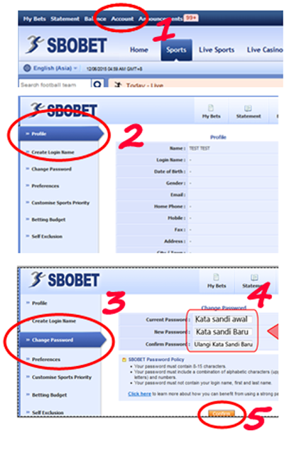 Panduan Merubah Kata Sandi - Panduan Bermain Sbobet