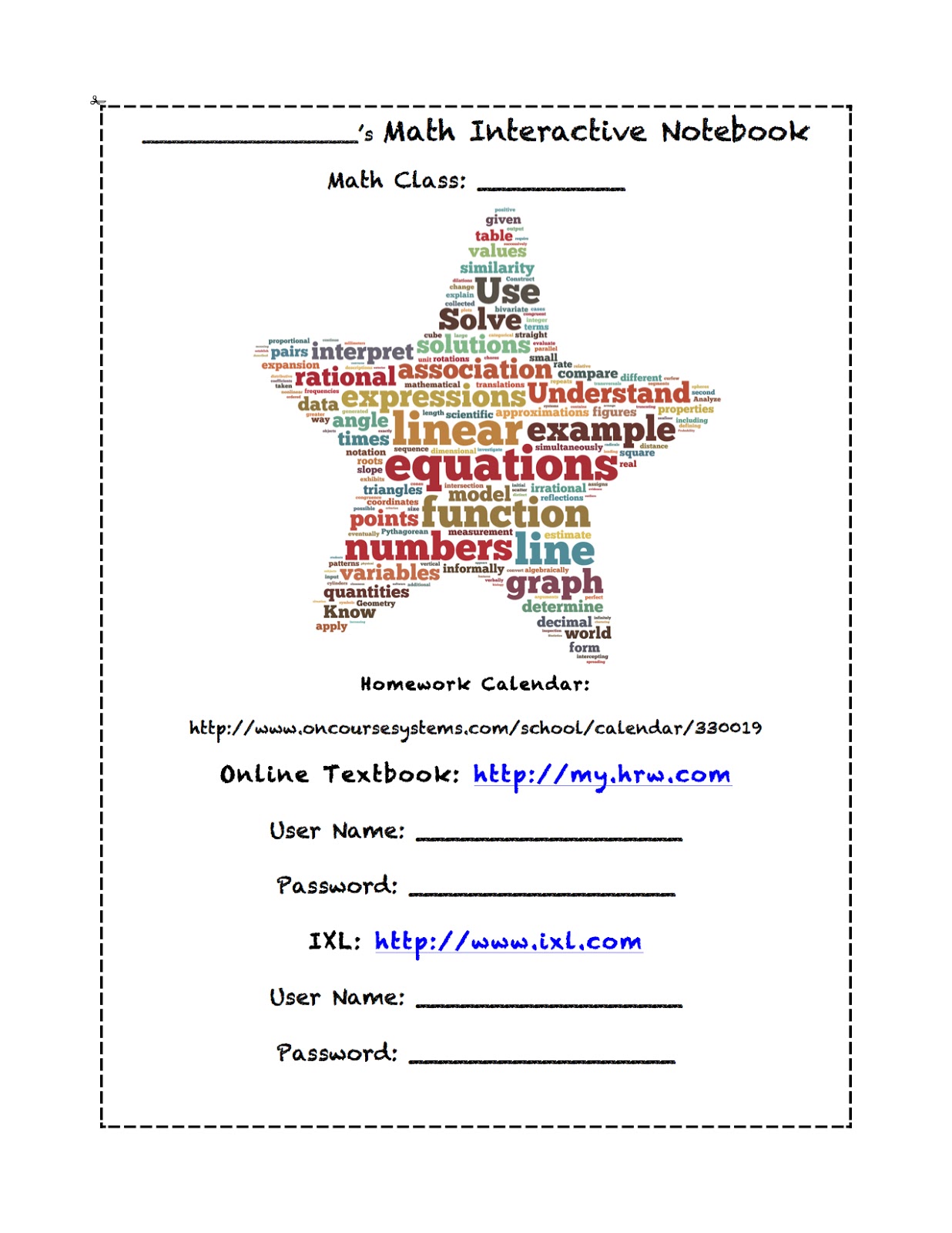 Middle School Math Madness!: New & Improved Interactive Notebook Cover ...