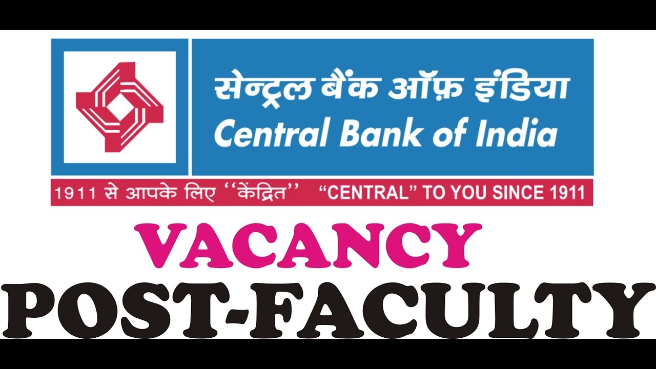 Faculty Female Job in Central Bank of India Faculty Recruitment at Cent ...