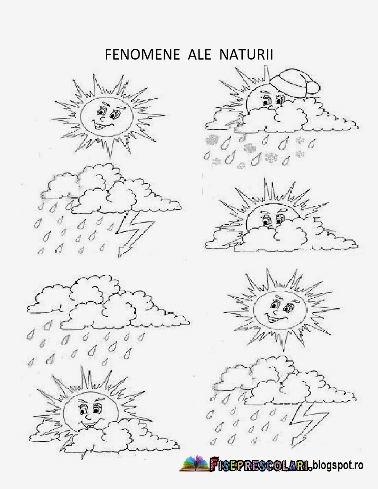 Fenomene Ale Naturii - Imagini de colorat pentru copii :: Fise de lucru ...