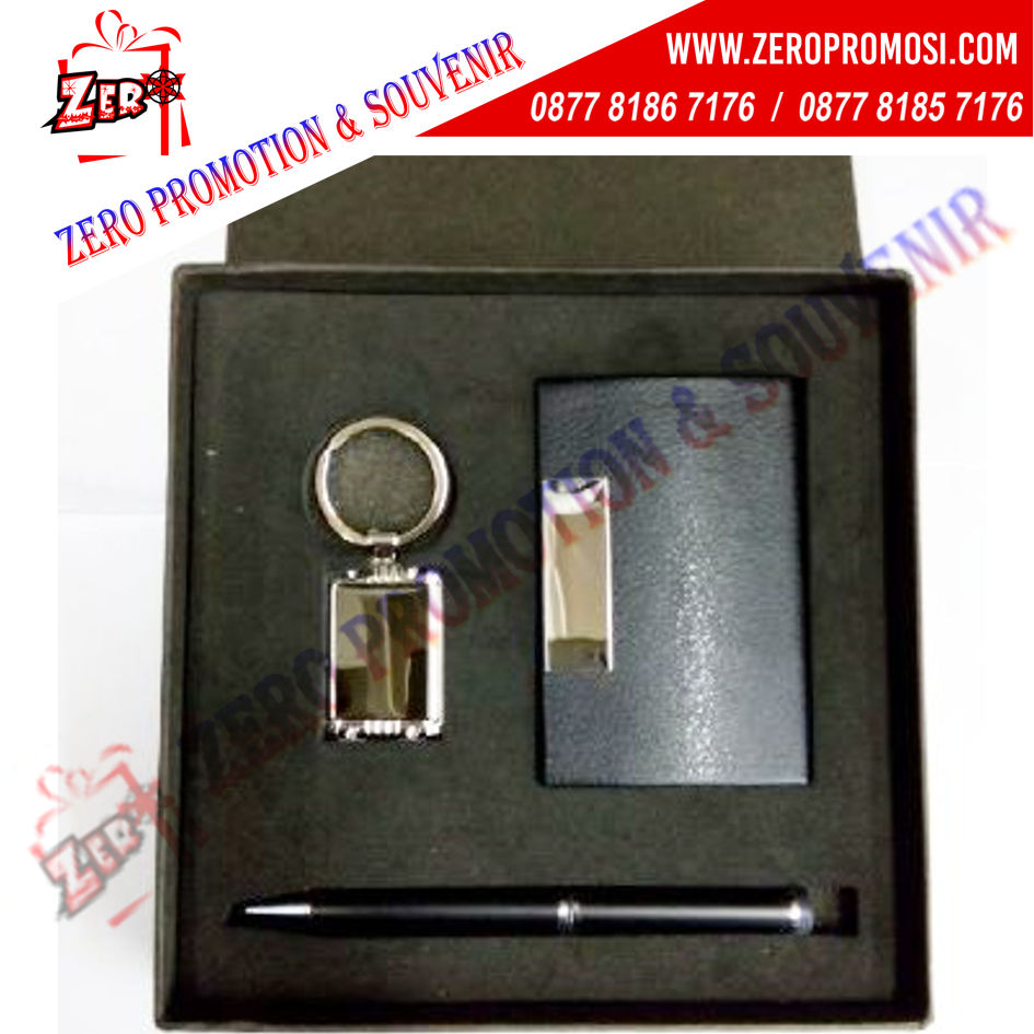 Jual Gift set 3in1 Pulpen + Gantungan Kunci + Tempat Kartu Nama (Custom ...