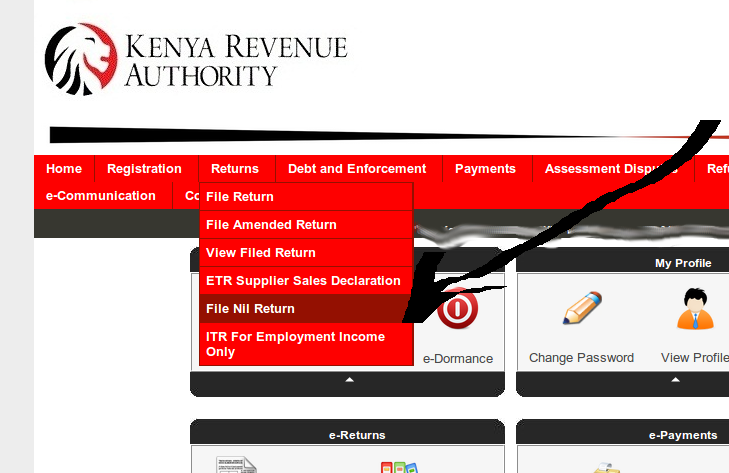 How to file KRA nil returns for unemployed with pin