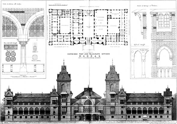 Heritage Architecture: 1881 – Post & Telegraph Offices, Chennai, India ...