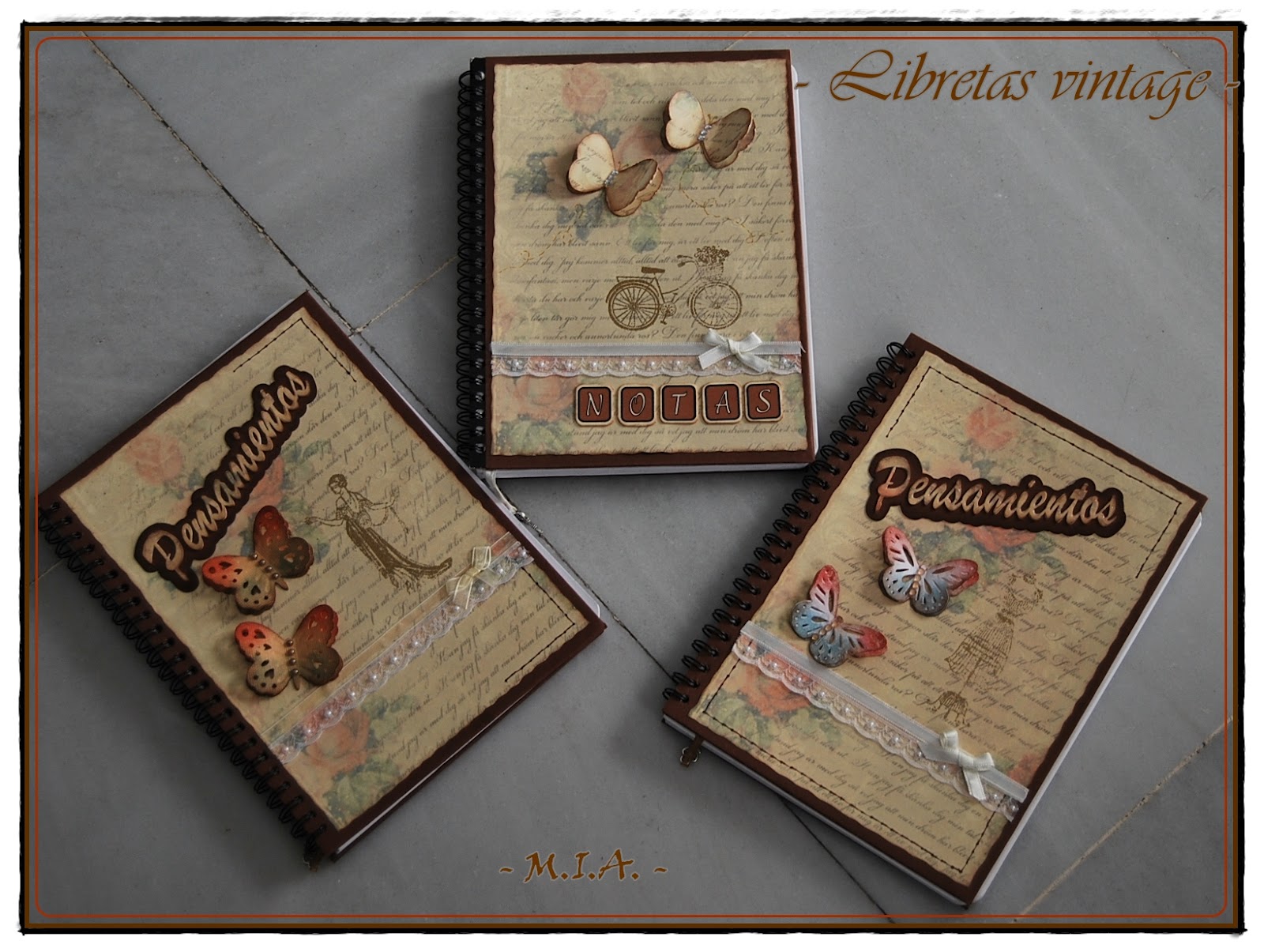 Tres libretas vintage. | Manualidades