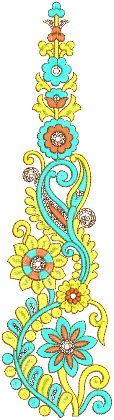 Embdesigntube: Heavy Embroidered Traditional Long Kali Patches