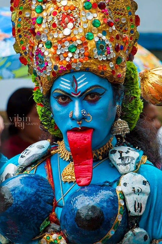 Puli Kali procession on the occasion of Athachamayam celebrations in ...