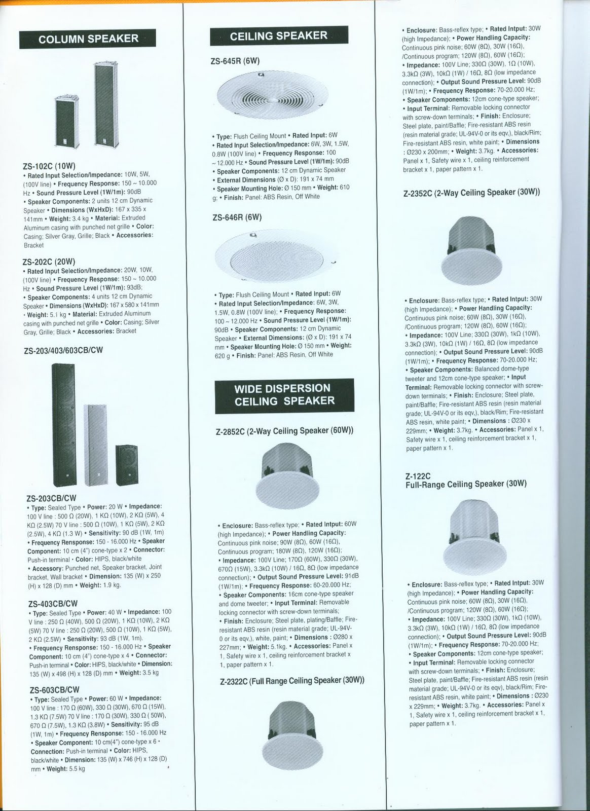 INFO KAWAN SAM : Ceiling speaker, Wall speaker, Column speaker Merk : TOA