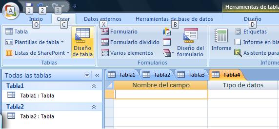 MICROSOFT ACCESS: Crear tablas de datos