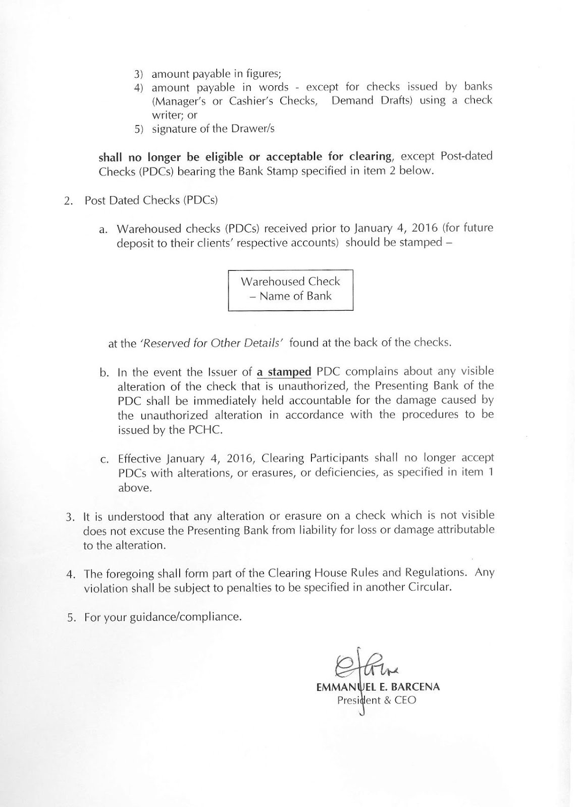 My Opinion/Review: PCHC: Non-Acceptance of Check with Erasure ...