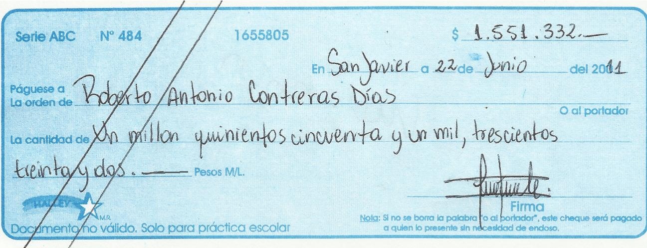 Tipos de cheques: Clases de cheques