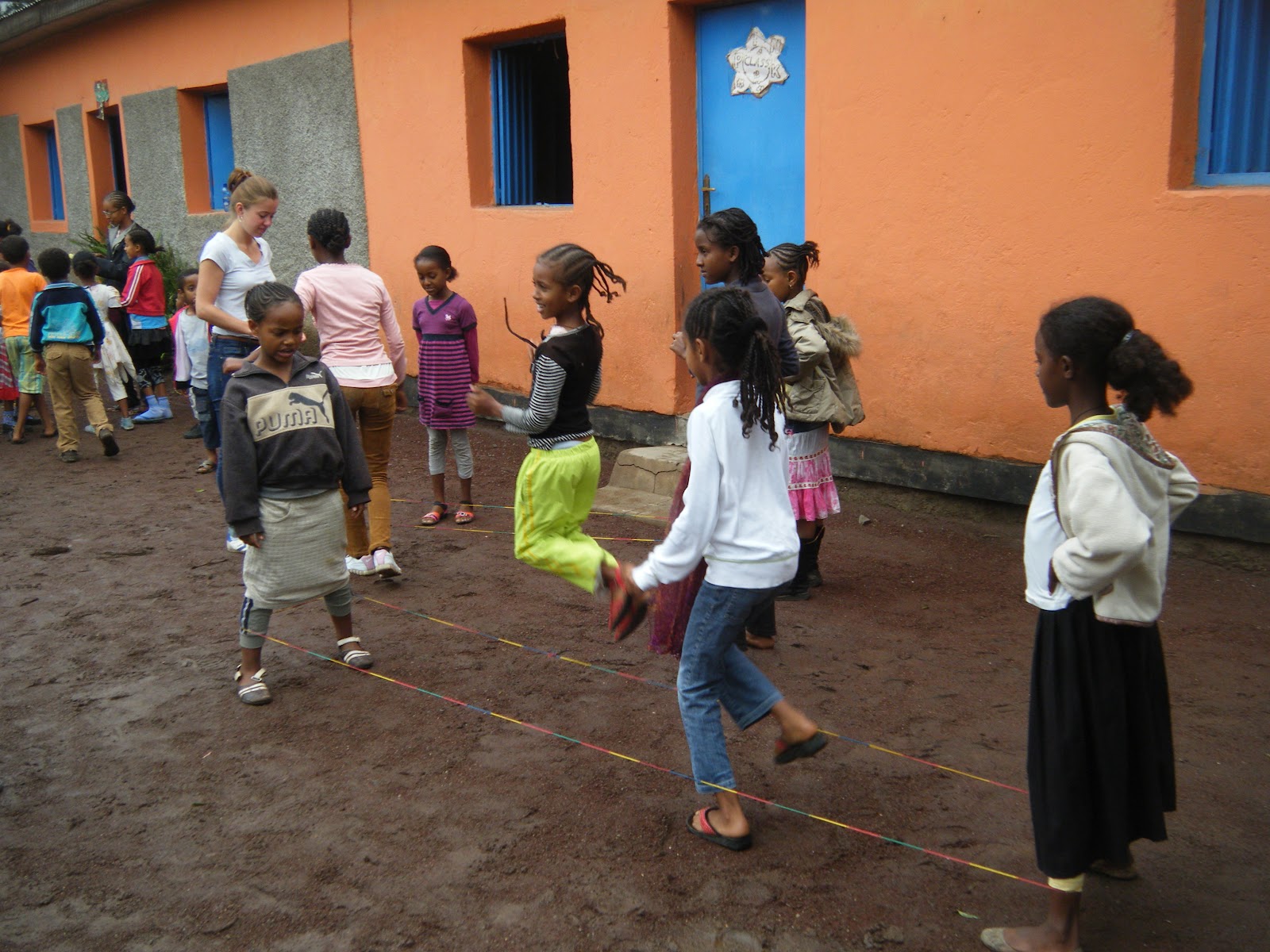 The Beels in Ethiopia: Playground Fun 1 - Chinese Jump rope