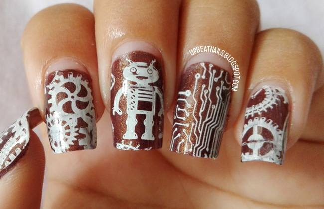 Robotic Nails | BPS Stamping Plate Review - Upbeat Nails | Nail Art Blog