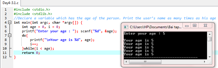 Thiendmh: [LBC] Day 4 - 1,2,3: Using while loop, for loop and do..while ...