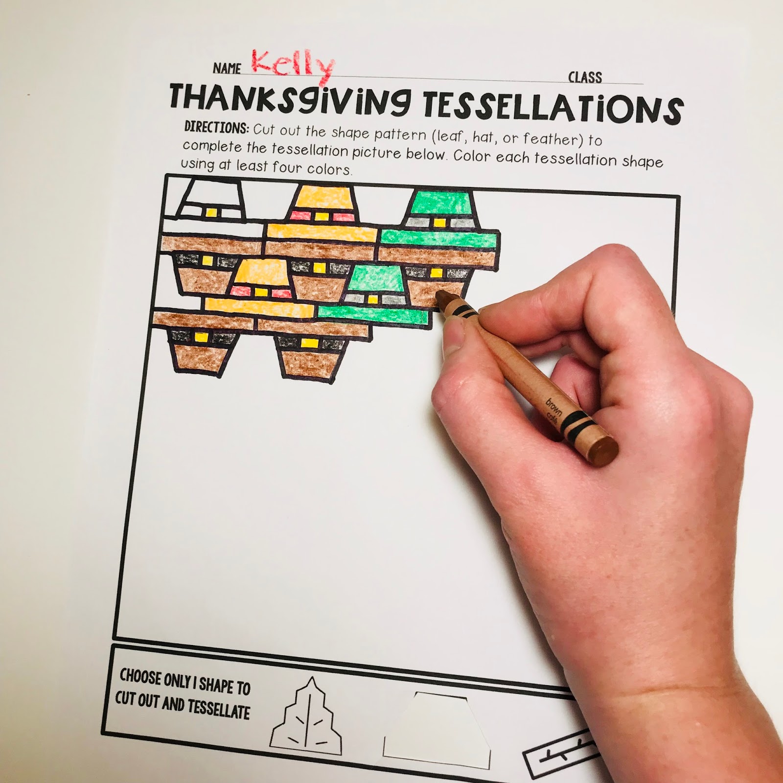 Kelly McCown: Thanksgiving Tessellations Math Project {Grades 3-8}