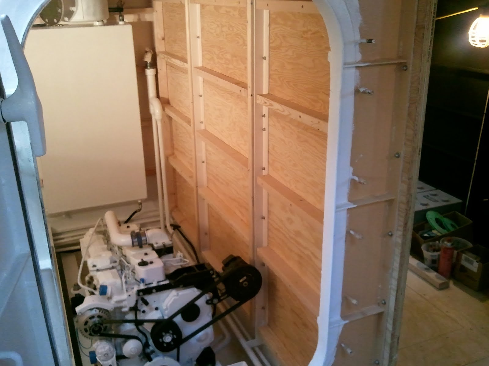 Building Koloa (Kama Hele): Engine room and exhaust trunk insulation