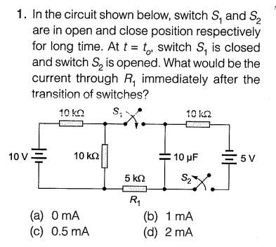 GATE Practice Question | Network Theory : Transient Analysis Problem 6