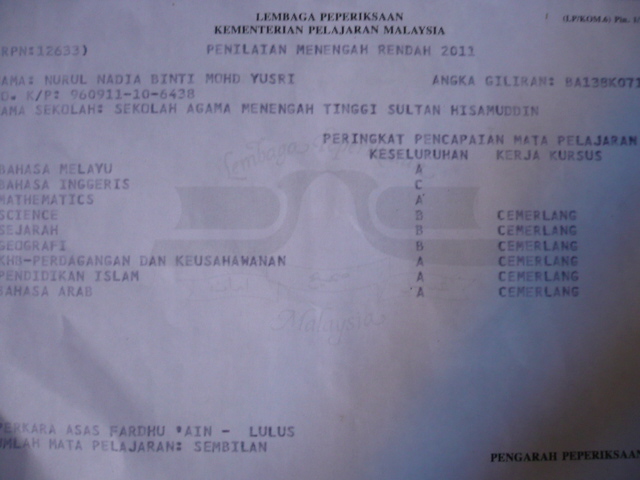 kisah hati: result PMR