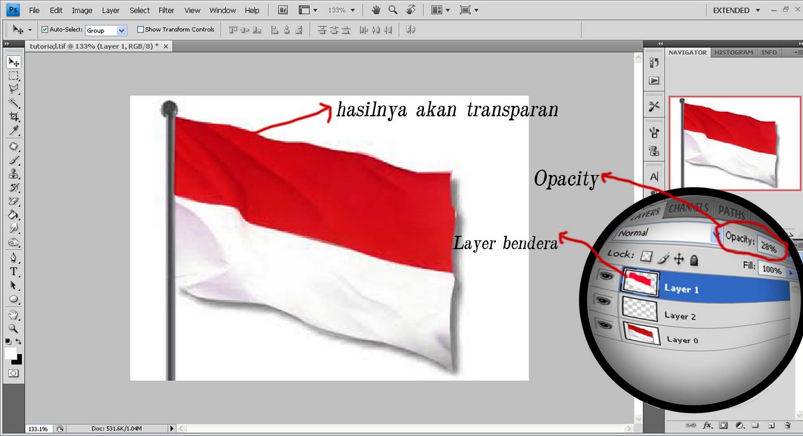 Catatan Harian Pangeran Kodok: Membuat Bendera Dengan Adobe Photoshop