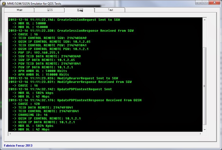 Fabricio's Apps: MME/SGW/SGSN GTPv2 Emulator