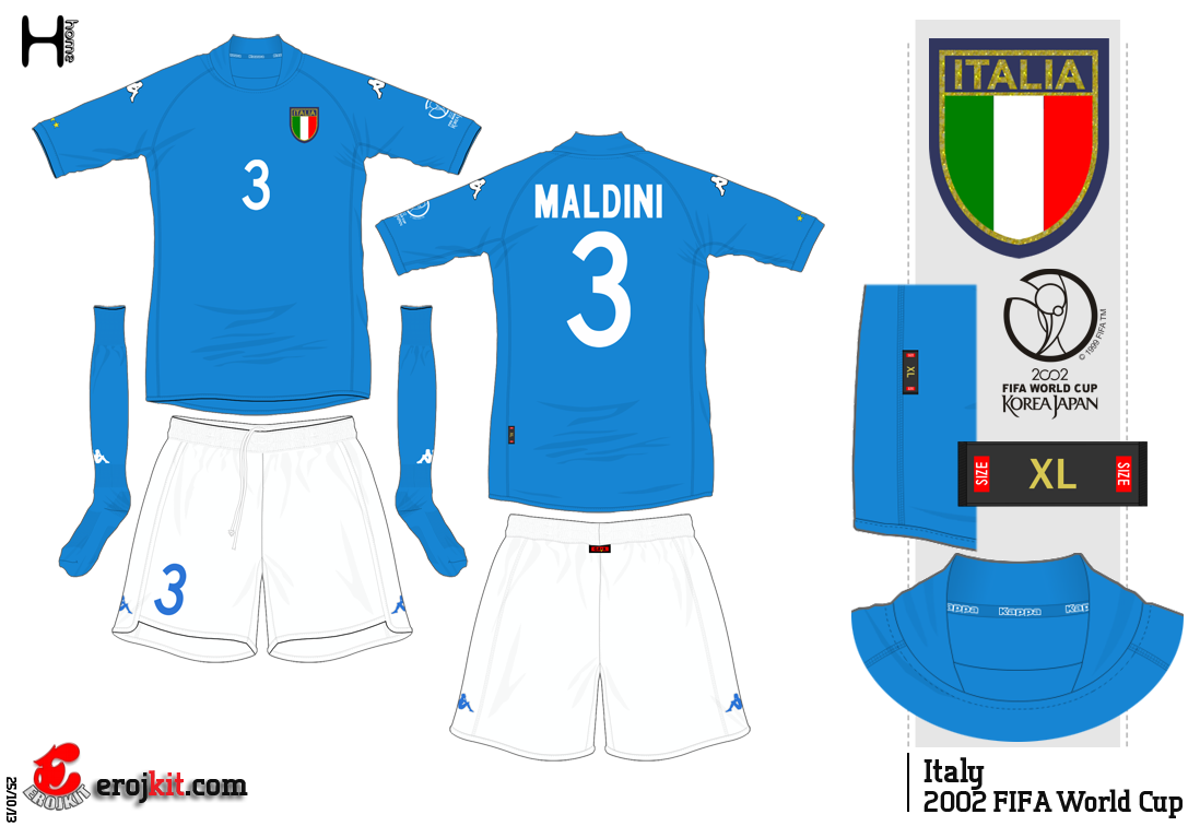 Kit Design, by eroj: 2002 Itália (Home e Away)