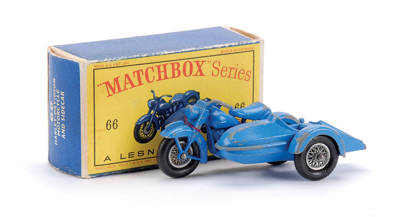MOTORCYCLE 74: Matchbox No.66b Harley Davidson Motorcycle with Sidecar