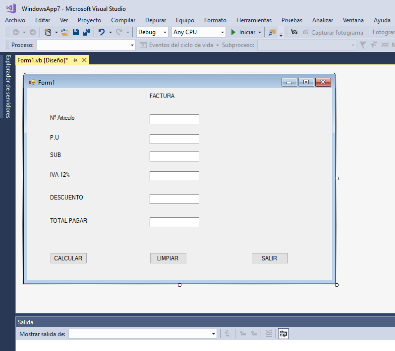 Jose fajardo primero de informatica: COMO CREAR UNA FACTURA EN VISUAL BASIC