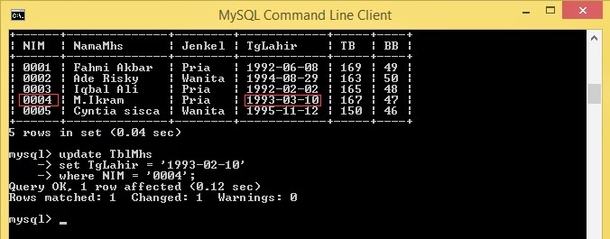 Tutorial membuat tabel mahasiswa mengunakan Mysql - ILMU PENTING BAGI KITA