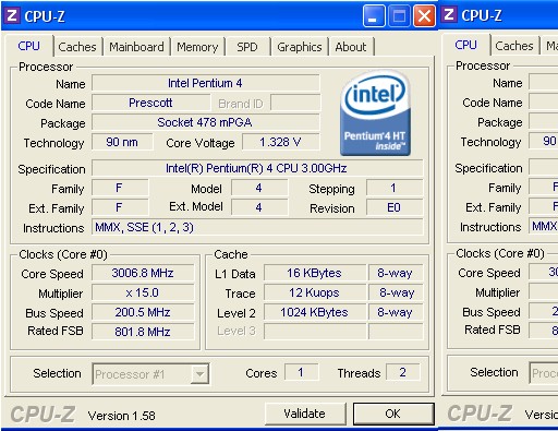 CPUID CPU-Z ~ desktop sceen