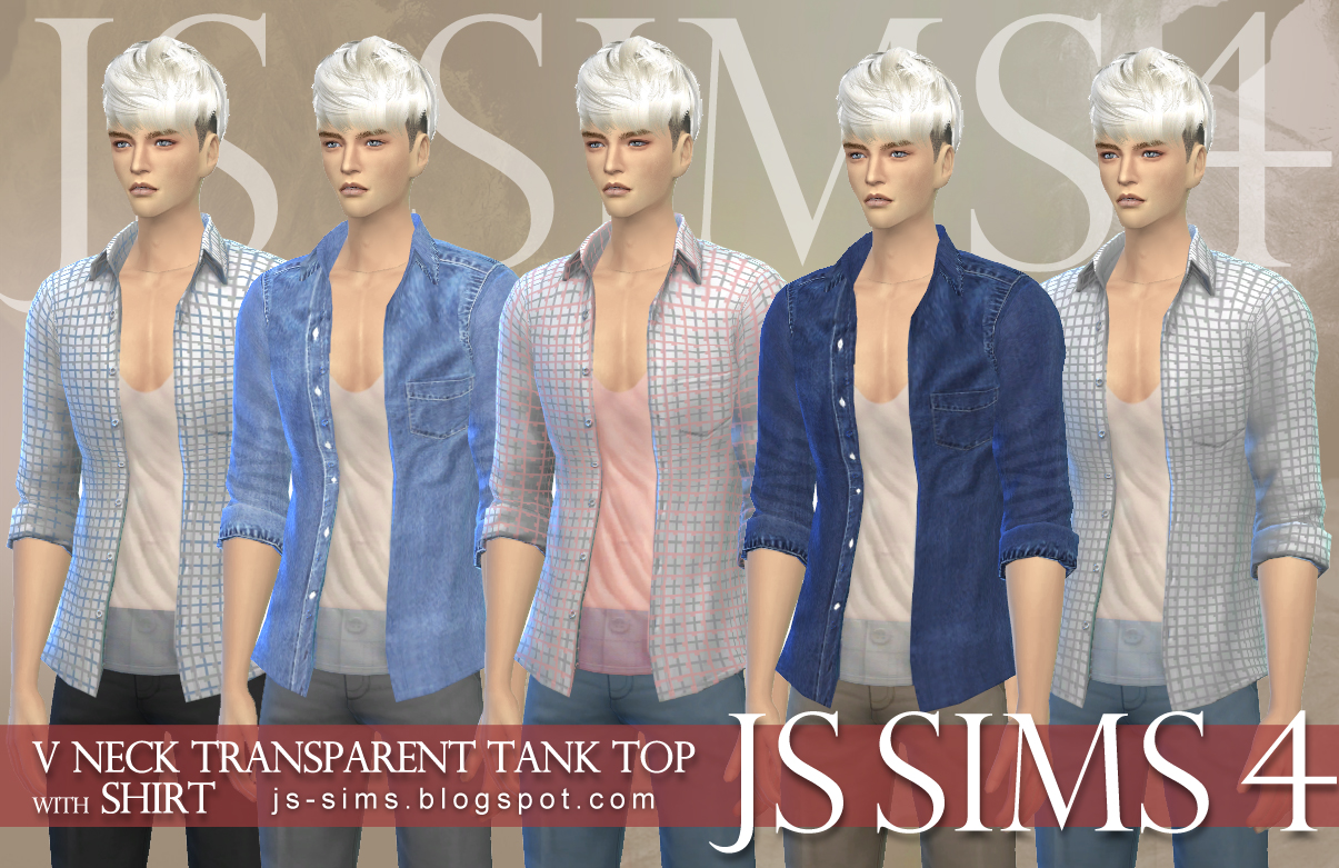 [JS SIMS 4] V Neck Tank Top With Shirt－JS SIMS｜痞客邦