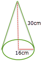 Ejercicios resueltos del área de un Cono. - Matemática Serie 23