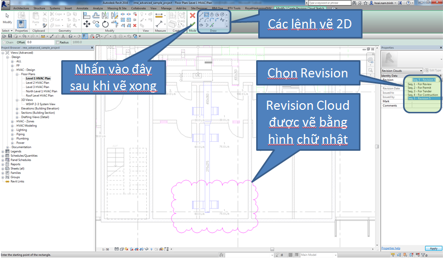 Lệnh Revision Cloud trong Revit - Tự học Revit MEP