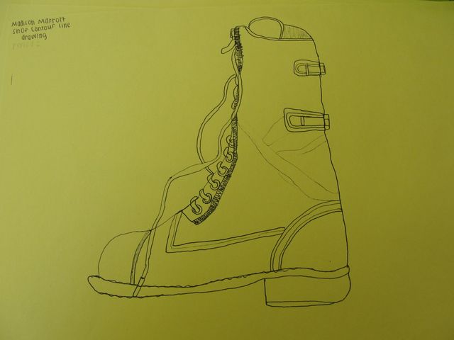Madison Marrott's Artwork: Contour Shoe Drawing