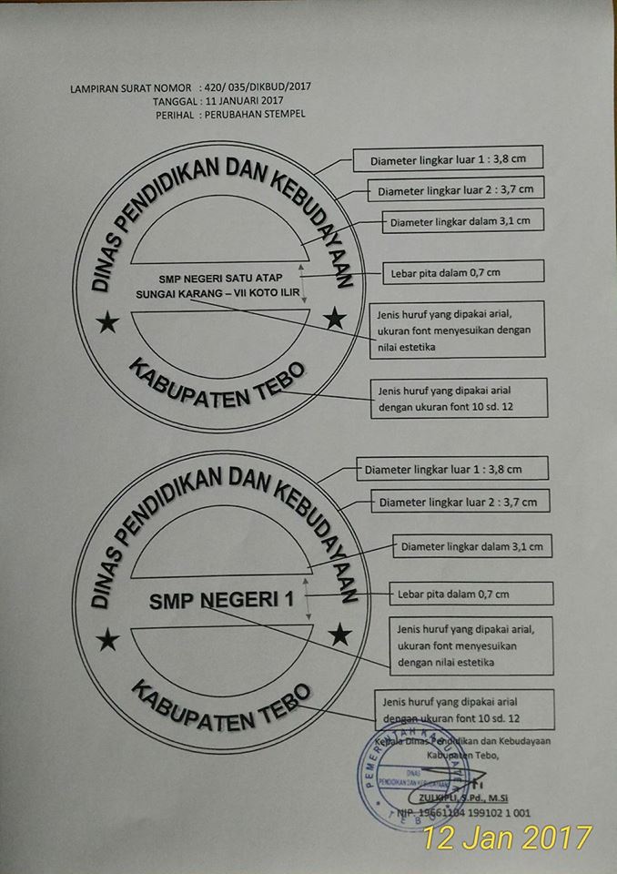Contoh Desain Dan Ukuran Stempel Baru Untuk Sekolah dan UPTD DIKBUD Kab ...