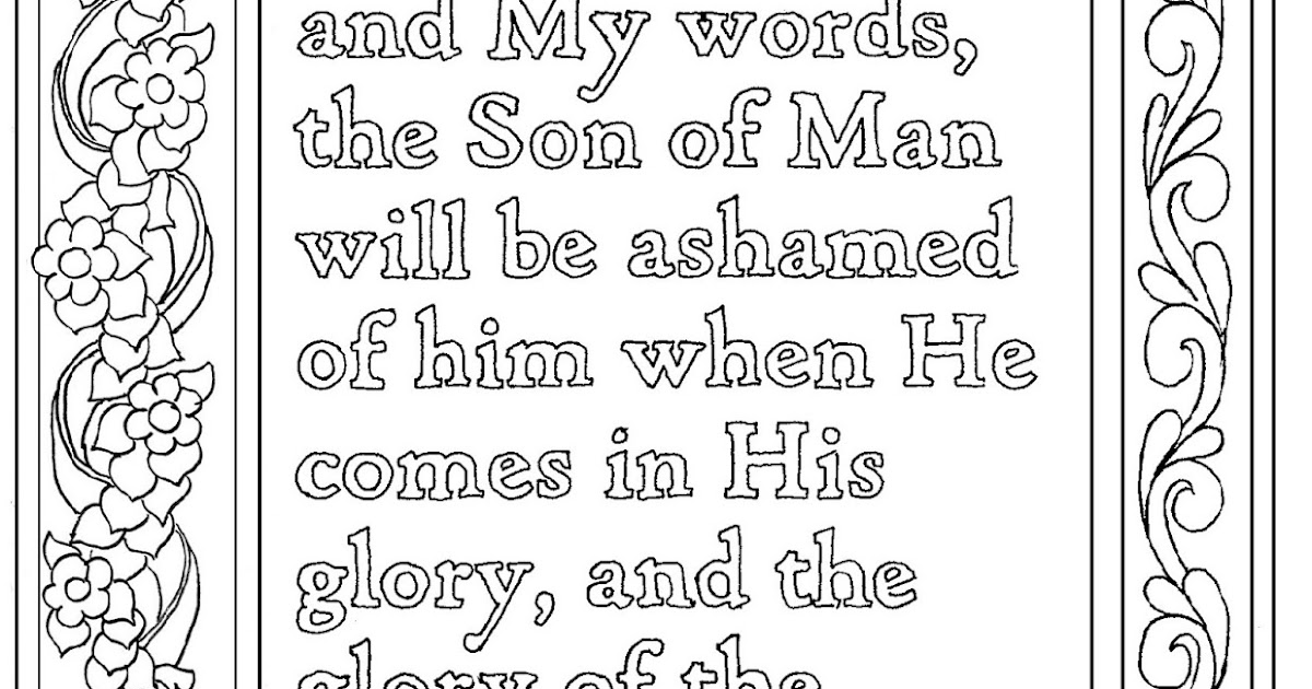 Coloring Pages for Kids by Mr. Adron: Luke 9:26 Print And Color Page ...