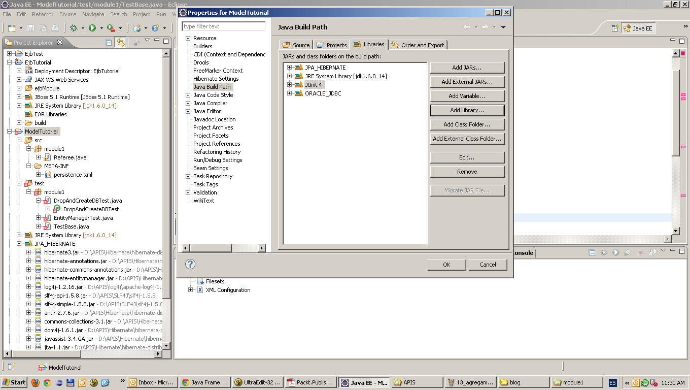 Java Frameworks & APIs: JPA - Configuración Eclipse + JBoss + EJB3 + JPA + Hibernate