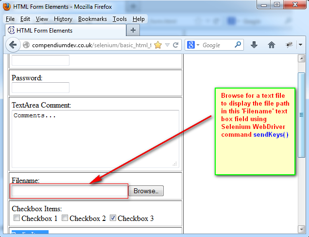 Selenium-By-Arun: 412. Using sendKeys( ) command to browser a file