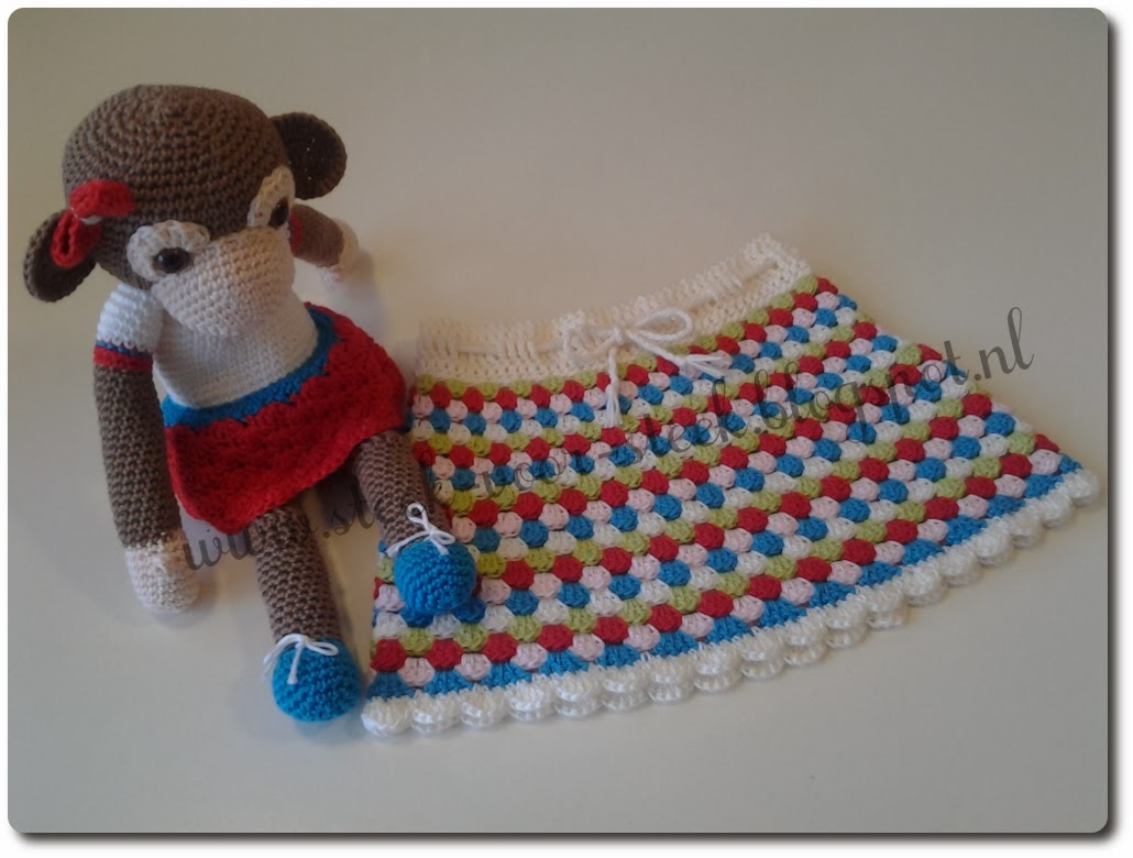 Steek voor steek: Patroon voor rokje in granny-stripe