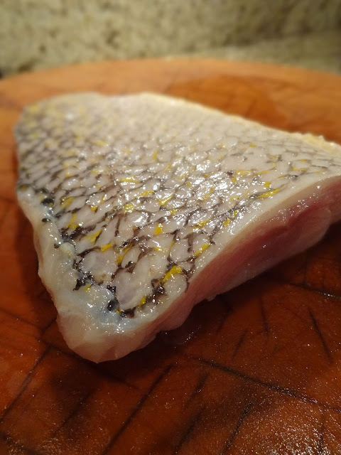 Scrumpdillyicious: Pan Seared Tilefish with Wild Mushrooms & Asparagus