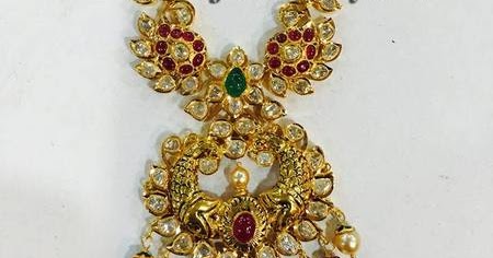 Pachi Work Ruby Peacock Set - Jewellery Designs