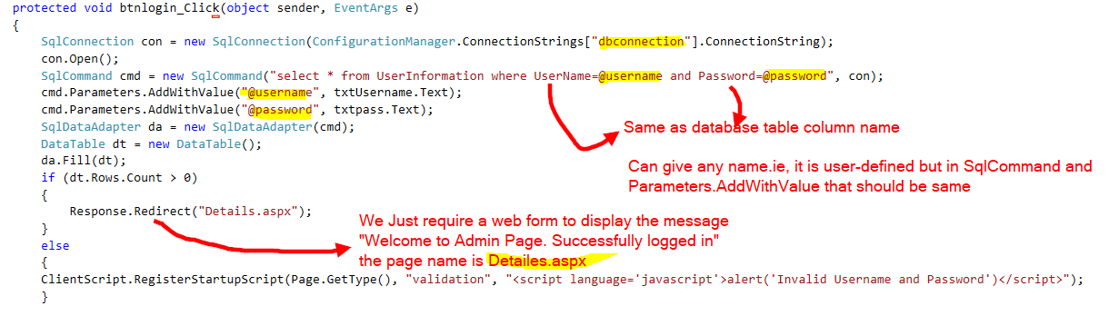 Simple Login Page using Database Connectivity | ASP.NET | Web Technology | ShyleshBlog | Tech ...