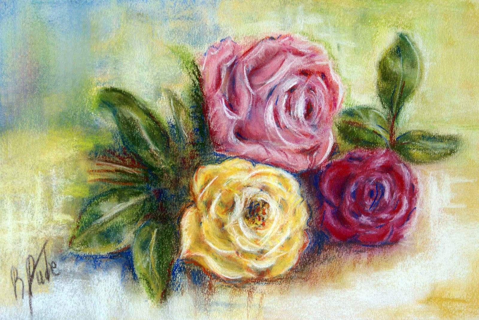 R.Puche - Dibujos y pinturas: Iniciándome con el color. Pintura a pastel