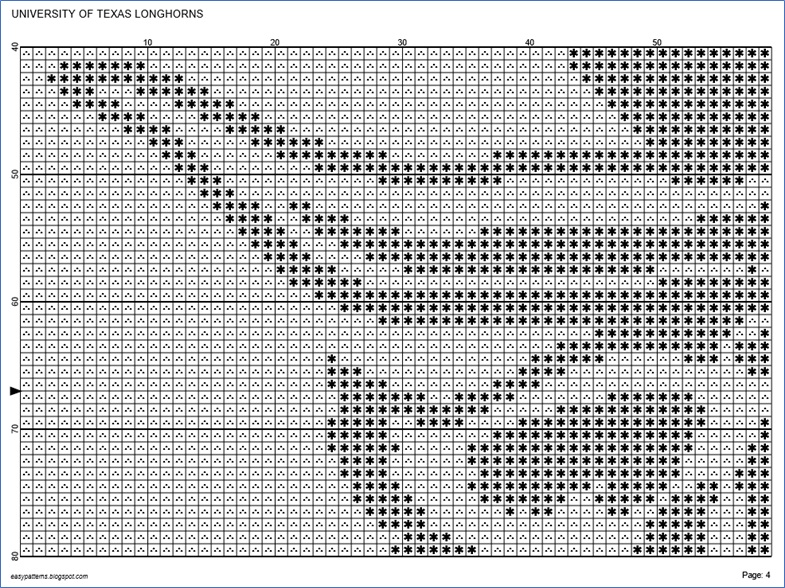 EASY PATTERNS: University of Texas Longhorns cross-stitch pattern